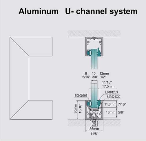 U-channel aluminum glass system