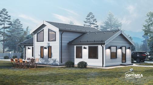 Bygga hus stomme 130 kvm - "Mansera" | Optimea